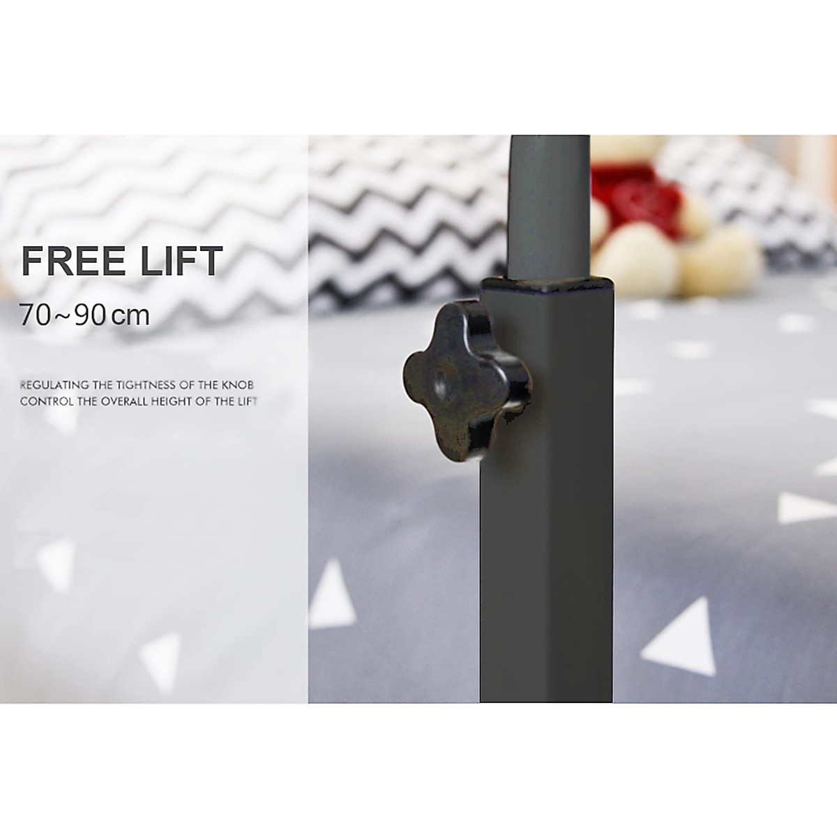 SogesHome 23.6'' Portable Computer Desk - Adjustable Standing Desk with Tablet Slot, Laptop Cart, and Mobile Bed Table, Black