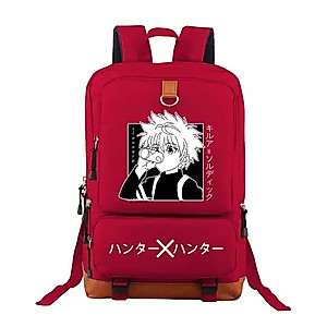 Ramcpd Unisex Anime Graphics Printed School Backpack for Boys Girls 17inch Large Capacity Laptop Bags Lightweight Travel SchoolBag, Red, One Size