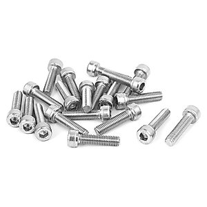 uxcell® M5x20mm Thread 304 Stainless Steel Hex Socket Head Cap Screw Bolt DIN912 20pcs