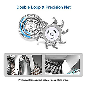 SweetLF Electric Shaver for Men Wet and Dry Waterproof Electric Razor Cordless 3D Rechargeable Rotary Shaver Razor for Men with Pop-up Trimmer, Black