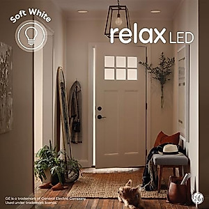 GE Relax LED Light Bulbs, 40 Watt, Soft White Candle Lights, Decorative Light Bulbs, Frosted, Small Base (36985), 4 Bulbs