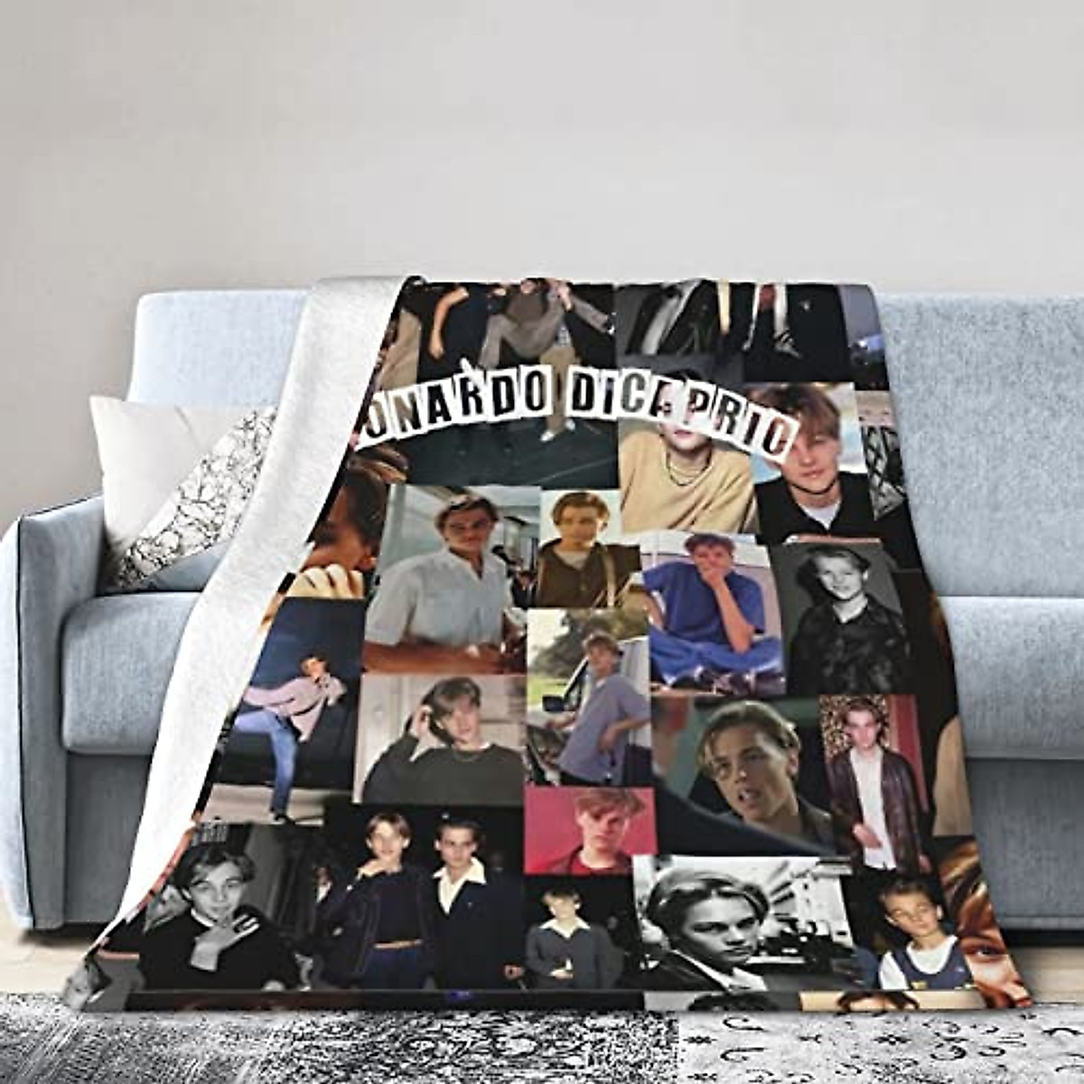 LEBEE Leonardo Dicaprio Fleece Blanket Ultra-Soft Bed Blankets Flannel Throw Blanket Quilt Outdoor Travel Blanket Picnic Blankets and Home Warm Throws Blanket for Adults/Children Gift 40''x50'' (02)