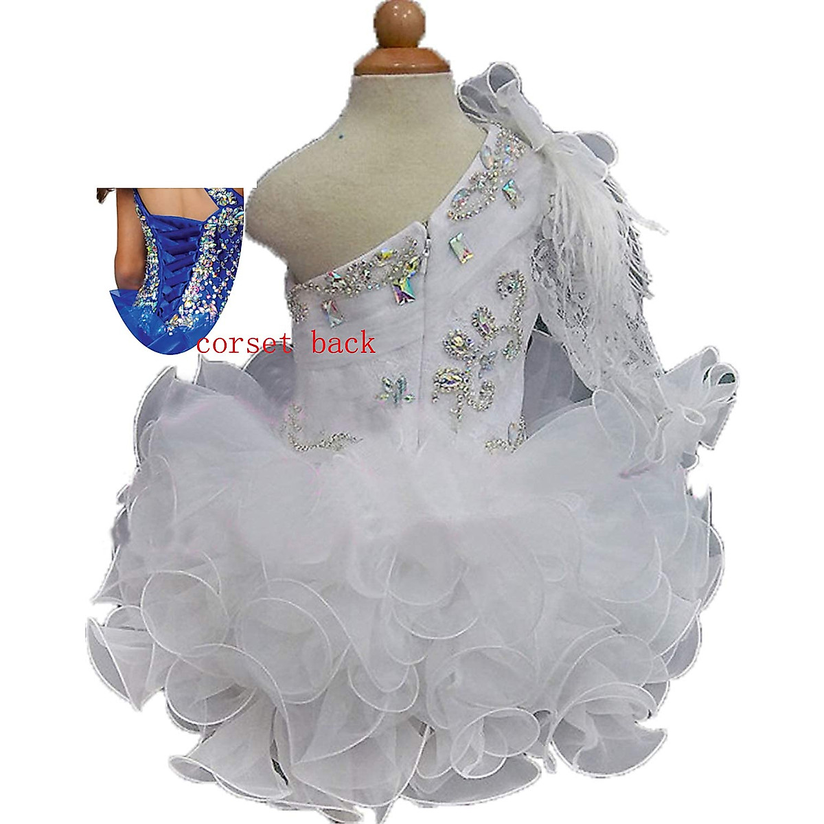 Junguan Infant Girls Wedding Party Gowns Newborn Pageant Tutu Cupcake Dress 6 US Yellow