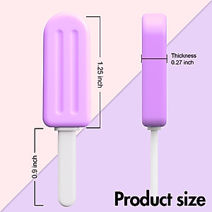Chewies for Invisalign Aligner, 4 PCS Popsicle Silicone Chewies with Grip Handles, for Invisible or Metal Braces Aligner Munchies, 2 Grape Flavor and 2 Peach Flavor