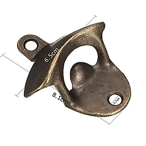 LIUCM Cast Iron Wall Mounted Bottle Opener With Screws For Beer Cap Coke Bottle Vintage Rustic Bar,Bronze