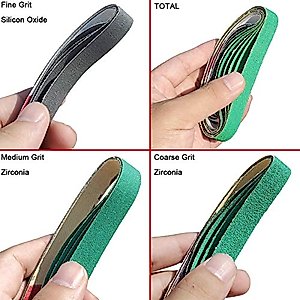 12 PCS 1/2" x 10" Coarse, Medium and Fine Grits Replacement Belt Kit for Work Sharp WSCMB Combo Knife Sharpener