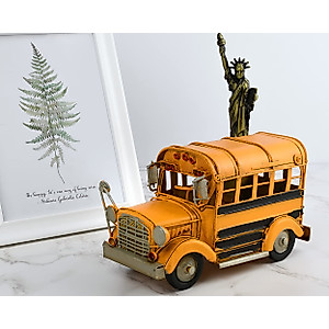 DS. DISTINCTIVE STYLE Handcrated Metal School Bus Retro Classic Vehicle Desk Decor