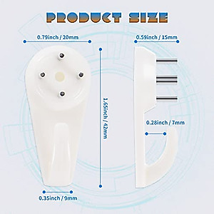 40 PCS Picture Hangers, Hoedia Concrete/Stucco/Hard Wall Hooks for Hanging Picture, Tapestry, Clocks and More-Heavy Duty&No Damage or Drilling