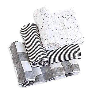 Burt's Bees Baby Swaddles, 100% Organic Muslin Cotton Baby Blankets, Multipurpose Lightweight & Breathable, Pack of 3