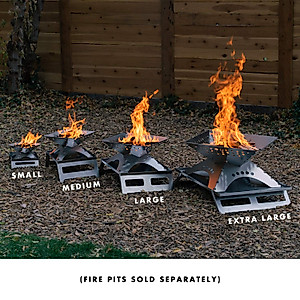 Winnerwell Accessory Table for Flatfold Fire Pit - Large | Portable Stainless Steel Accessory Table for Fire Pan and Camping