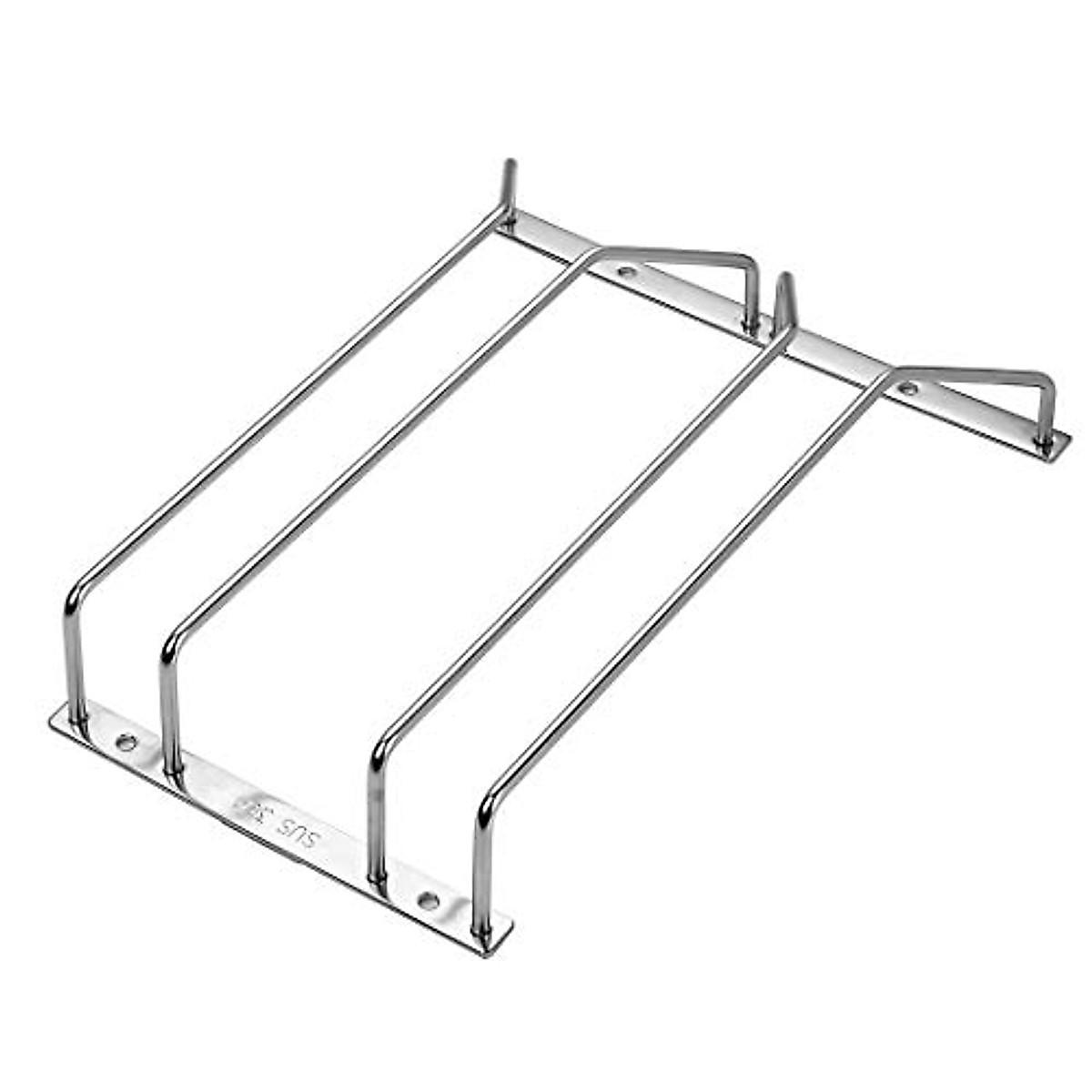 Dianoo 2 Rows 27cm Wine Glass Racks, Stemware Racks, Stainless Steel Bar Home Cup Glass Holder, Wine Glass Rack Hanger, Under Cabinet Wine Glass Stemware Rack Holder, 2 Rows