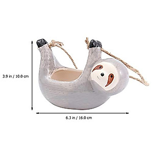 Cabilock 2pcs Sloth Succulent Planter Kawaii Cute Plant Pot Wall Mounted Flower Pot Ceramic Hanging Planter Hanging Plant Holder Mini Succulent Plants Succulent Pot Ceramics Decorative Wall