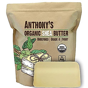 Anthony's Organic African Shea Butter, 1 lb, Unrefined, Grade A, Ivory, Raw