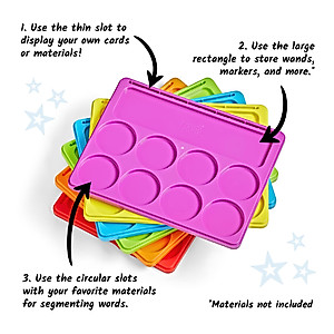 hand2mind Little Minds at Work Sound Segmenting Trays by Tara West, Phonemic Awareness, Science of Reading Manipulatives, Elkonin Boxes, Letter Sounds, Preschool Learning Activities (Set of 6)