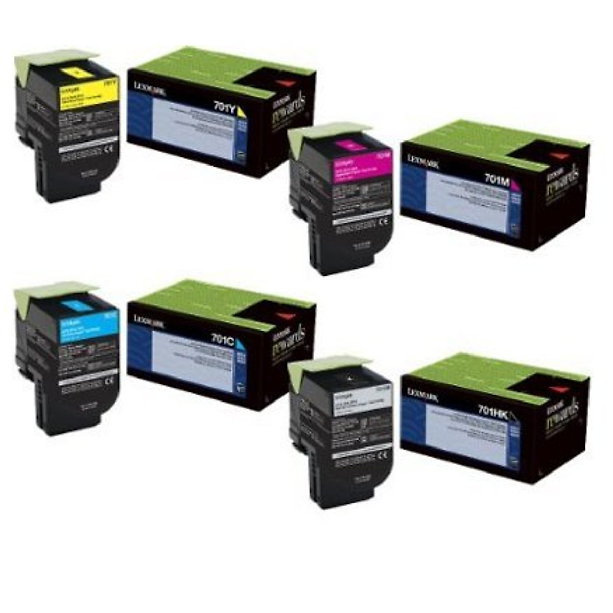 Lexmark High Yield Black, Standard Yield Colors, Lexmark CS310 CS310n Lexmark CS410dn/Lexmark CS410n/Lexmark CS510de