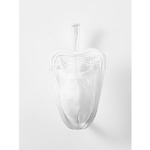 CHICTRY Men's C-String Beads Ring Thong Hollow Out Jockstrap Underwear Lingerie Nightwear White A One Size