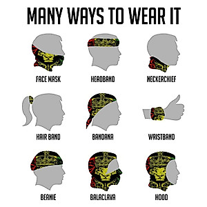 African Flag The Lion of Judah Rasta Rastafari Face Mask Bandana Cooling Neck Gaiter Summer Breathable UV Dust Protection Balaclava Face Cover for Outdoor Sports