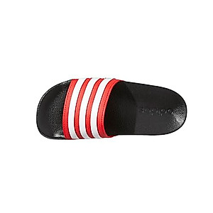 adidas Adilette Shower Slides Sandal, Black/White/Vivid Red, 6 US Unisex Big Kid, Big Kid (8-12 Years)