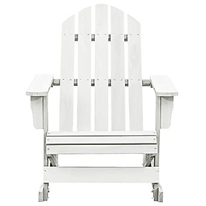MSLAONXC Patio Rocking Chair,Indoor Rocking Chair,Porch Chairs,Outdoor Reading Chair,Lawn Chairs,Balcony Chairs,for Camping, Beach, Garden, Pool, Backyard, Deck,Lounge, Wood White