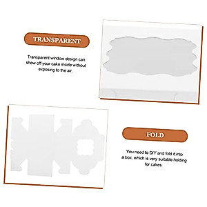 HEMOTON 12pcs Boxes Window Dessert Box Gift Boxes Bulk Snackle Box Container Cupcake Holder Candy Packaging Box Biscuit Container Box Cajas Para Mini Donas Dessert Packaging Boxes Cake Box