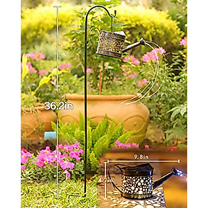 AMWGIMI Solar Garden Lights Pathway Outdoor,Dew Drop Water Can Garden Stake Metal Lights Decorative Yard Art Waterproof LED Garden Lights,for Patio Yard Walkway Pathway Lawn Decorations