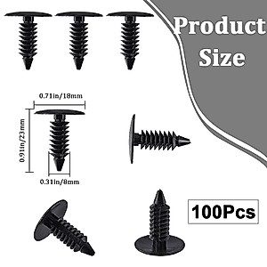 GORGECRAFT A Box 100Pcs Medium Multi Gauge Rivets 4/5" Length Black Patio Strapping Fasteners for Patio Lounge Chair Outdoor Furniture Replacement Parts Repair Webbing Lawn Lounge with 1/4" Holes