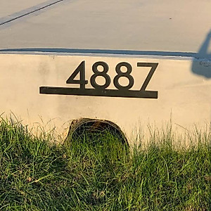 Modern Underline Sign Plaque, Black Silver Gold House Numbers Sign Outdoor Mailbox DIY House Number Door Plates Custom House Street Name Signs