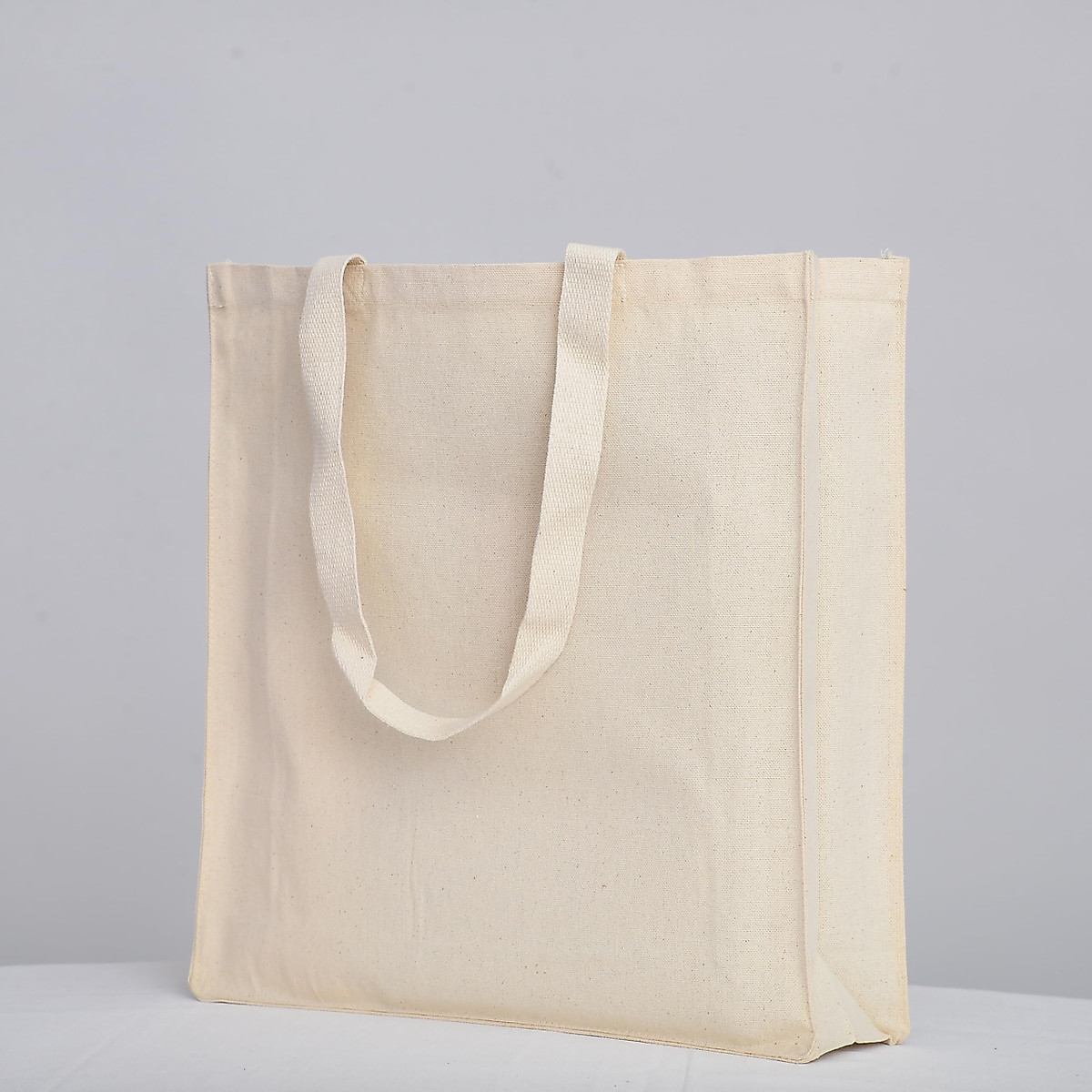 Canvas Tote Bags - 14"W x 15"H x 4"D - Pack of 3, 12, or 24 - Wholesale Bulk Blank Cotton Totes (24 Bags)