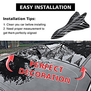 Ouzorp 10Pcs Air Vortex Generator Carbon Fiber Pattern Diffuser Shark Fin Set Kit Compatible with Spoiler Roof Wing Pointed