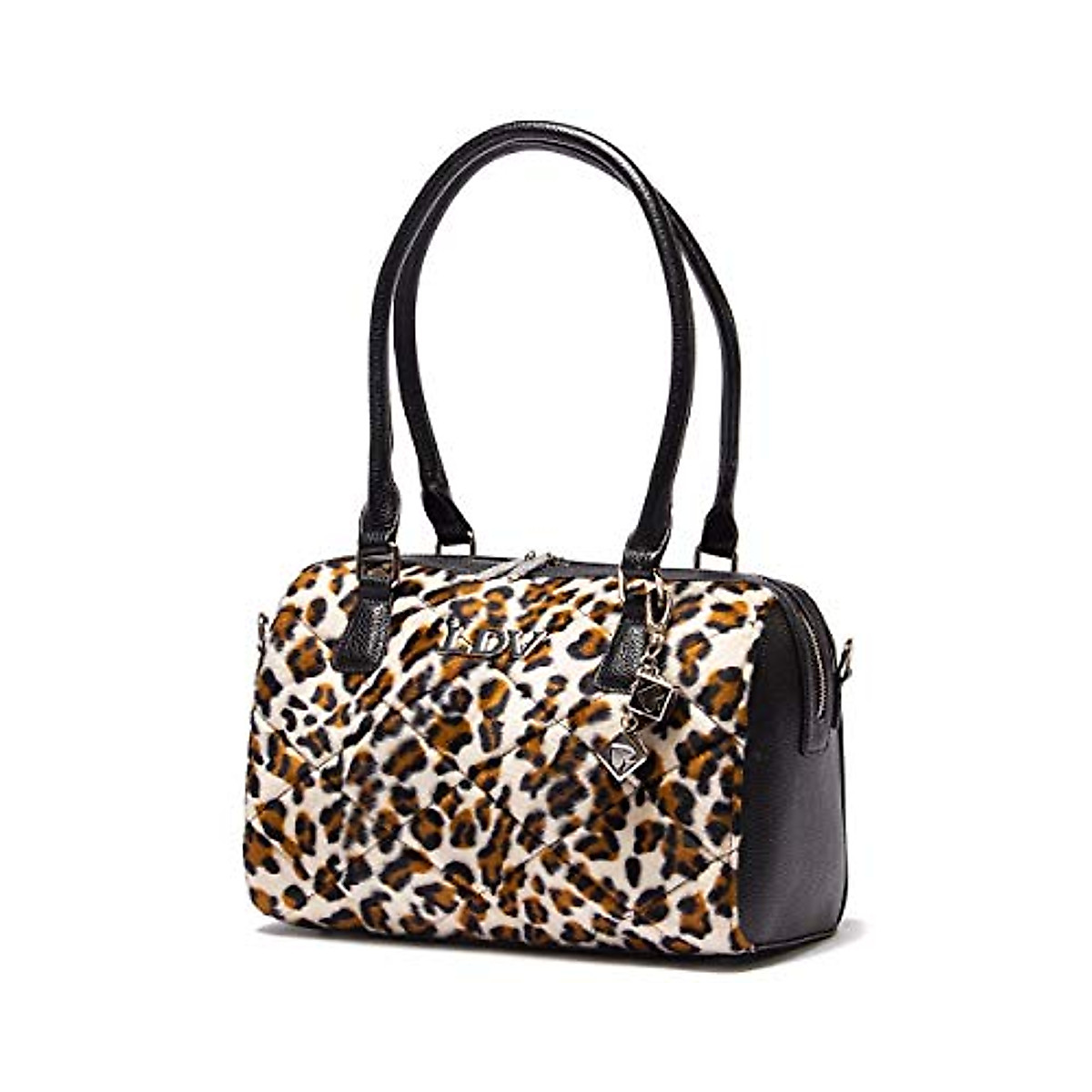Lux de Ville Black and Leopard Valentine Tote (Large)