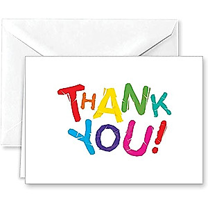 Paper Frenzy Rainbow Thank You Note Cards and Envelopes - 25 pack