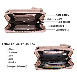myfriday Small Leather Shoulder Bag, Crossbody Bag CellPhone Wallet Purse Lightweight Crossbody Handbags for Women