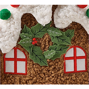 LONGRUSH Gingerbread House Merry Christmas Throw Pillow
