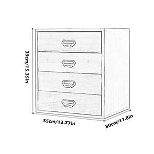 MAARKA Desktop File Cabinet - Solid Wood Storage Box - Desktop Organizer, Solid Wood Desk Storage Box, Rustic Dresser, Office/Home/School Desk Drawers Organizer Filing Cabinet