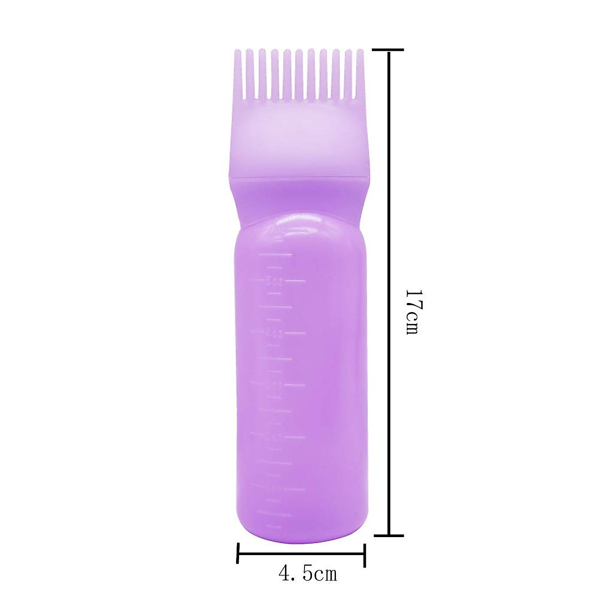 2 Pieces Root Comb Applicator Bottle Hair Coloring Dye Bottle Scalp Treament Essential Salon Hair Cleansing Bottle With Graduated Scale, Purple