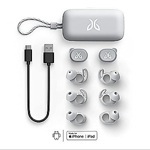 Jaybird Vista 2 True Wireless Sport Bluetooth Headphones With Charging Case - Premium Sound, ANC, Sport Fit, 24 Hour Battery, Waterproof Earbuds With Military-Grade Durability - Gray