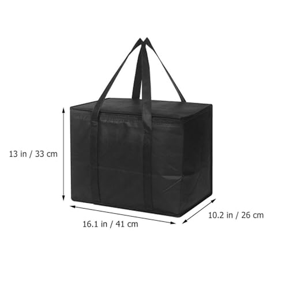 Kichvoe Insulated Food Cooler Bags Non-woven Thermal Food Tote Bags Catering Pizza Bags Food Carrying Bag with Bottom Board for Food Warm Outdoor Picnic