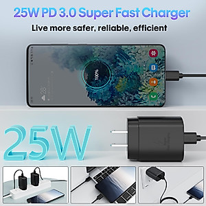 Type C Charger, 3 Pack 25W PD USB C Wall Charger Super Fast Charging Block & 4ft Android Phone Charger Cable for iphone 15 Samsung Galaxy S23 S22 S21 S20 Plus Ultra, Note 20 10 9 8/ S10 S9 S8 Pixel