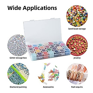 56PCS DIY Diamond Painting Tools and Accessories Kits Multiple Sizes Painting Pens for Adults to Make Diamond Art Craft Tweezers Glue Diamond Correction 28 Girds Storage Box