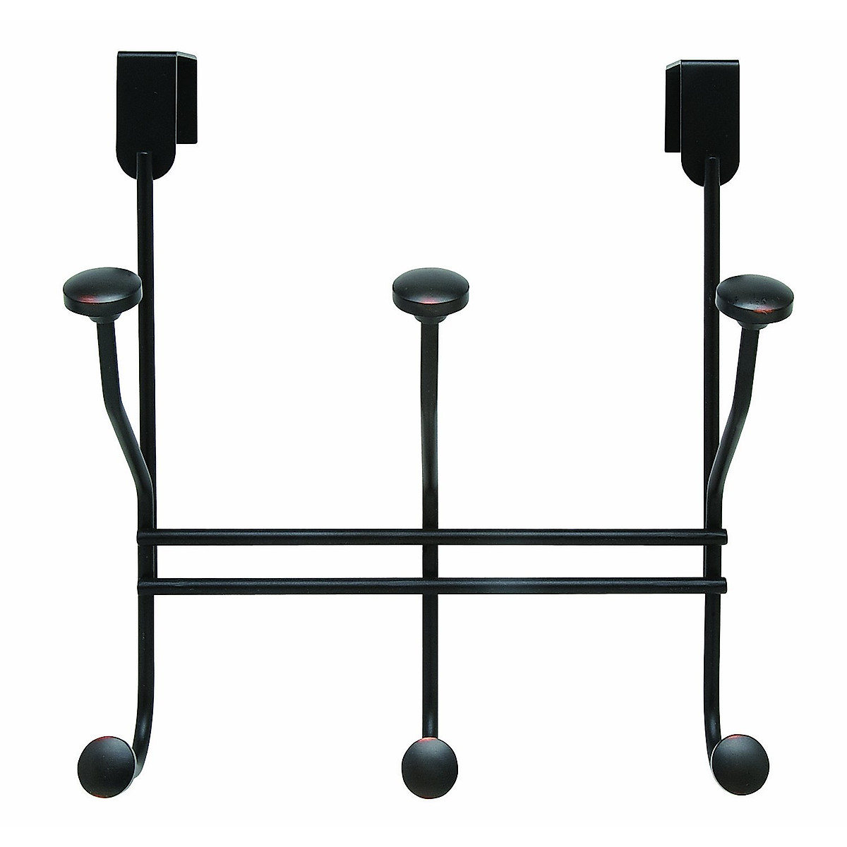 Amerock | Over-The-Door Hook Rack | 3 Double Prong Hooks | Oil Rubbed Bronze | 9-3/4 inch (248 mm) Length