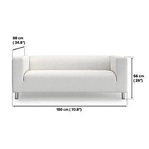 MASTERS OF COVERS Pure Cotton Klippan Loveseat Slipcover for The IKEA 2 Seater Klippan Loveseat Sofa Cover Replacement-Cotton Blue