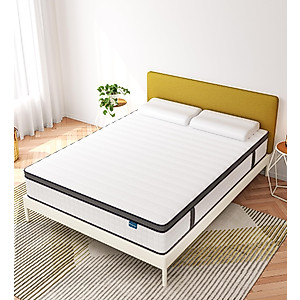 elitespace King Mattress,12 Inch Hybrid King Size Mattress in a Box,Mattresses with Memory Foam and Pocket Spring,Soft and Comfort White King Mattress,Non-Fiberglass,Medium Firm.