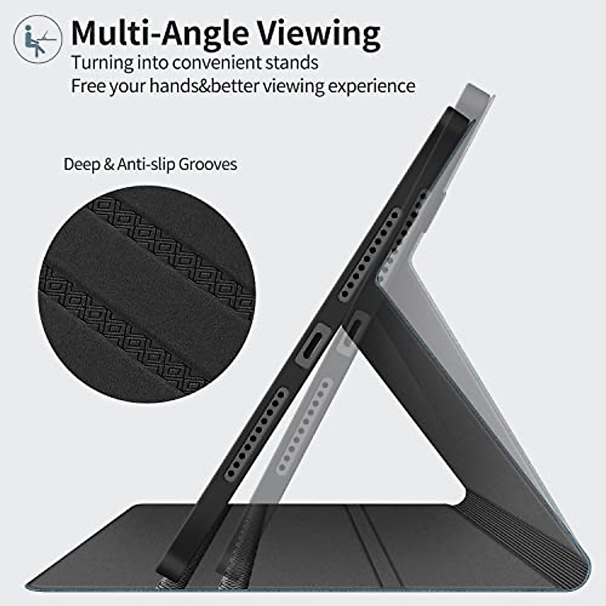 iPad Mini 6th Generation Case 2021 with Pencil Holder Front Pocket Strap Soft Back Smart Cover for iPad Mini 6 PU Leather Folio Stand, Supports Pencil 2 Charging, Auto Sleep/Wake