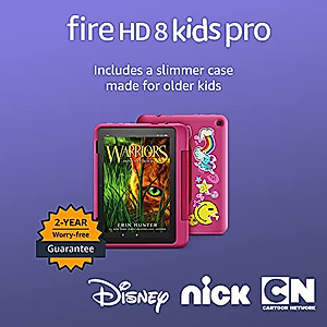 All-new Amazon Fire HD 8 Kids Pro tablet, 8" HD display, ages 6-12, 30% faster processor, 13 hours battery life, Kid-Friendly Case, 32 GB, (2022 release), Rainbow Universe