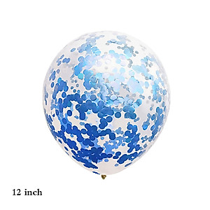 Chaungfu Balloons, 11 pcs Foil Balloons 5 Year Old for 5st Birthday Party Supplies Decoration, Confetti Balloon Kids Years (5th, Blue)