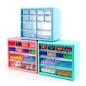 Desk Storage Organizer with 12 Drawers, Stackable Desktop Craft Drawer Cabinet, Plastic Desk Storage Box Caddy for Art DIY, Craf Jewelry, Washi Tape, Makeup, Office Supplies