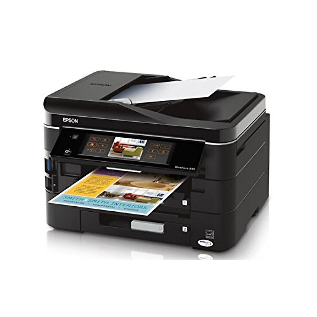 Epson WorkForce 845 Wireless All-in-One Color Inkjet Printer, Copier, Scanner, Fax, iOS/Tablet/Smartphone/AirPrint Compatible (C11CB92201)