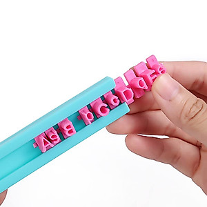 Cookie Biscuit Alphabet Stamps PATILWON 160 PCS Stamp with Lowercase Alphabet Number Letter for Cake Baking Clay DIY Embosser Mold, Family Communication Gift (Rose Red)