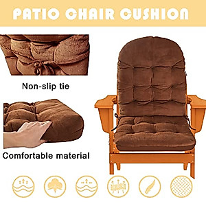 Big Hippo Adirondack Chair Cushion, Patio Rocking Chair Cushions for High Back Chair 44x19x4 inch (Brown, 1)