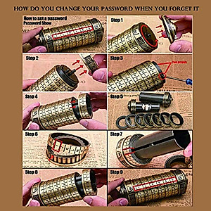 Cryptex Da Vinci Code Mini Cryptex Lock Puzzle Boxes with Hidden Compartments Anniversary Valentine's Day Romantic Birthday Gifts for Her Gifts for Girlfriend Box for Men